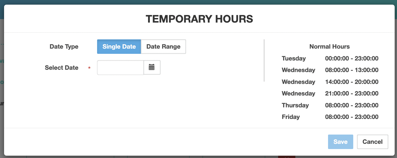 Setting Up Temporary Hours – Incentivio