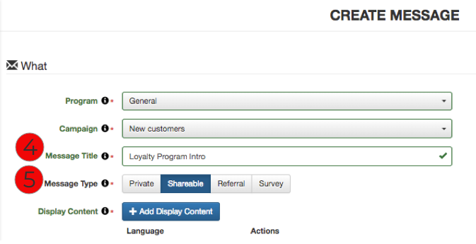 Creating a Message – Incentivio