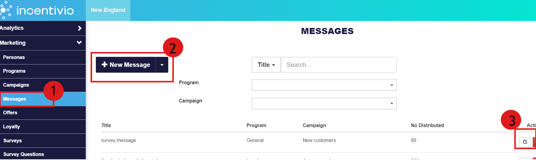 Creating a Message – Incentivio