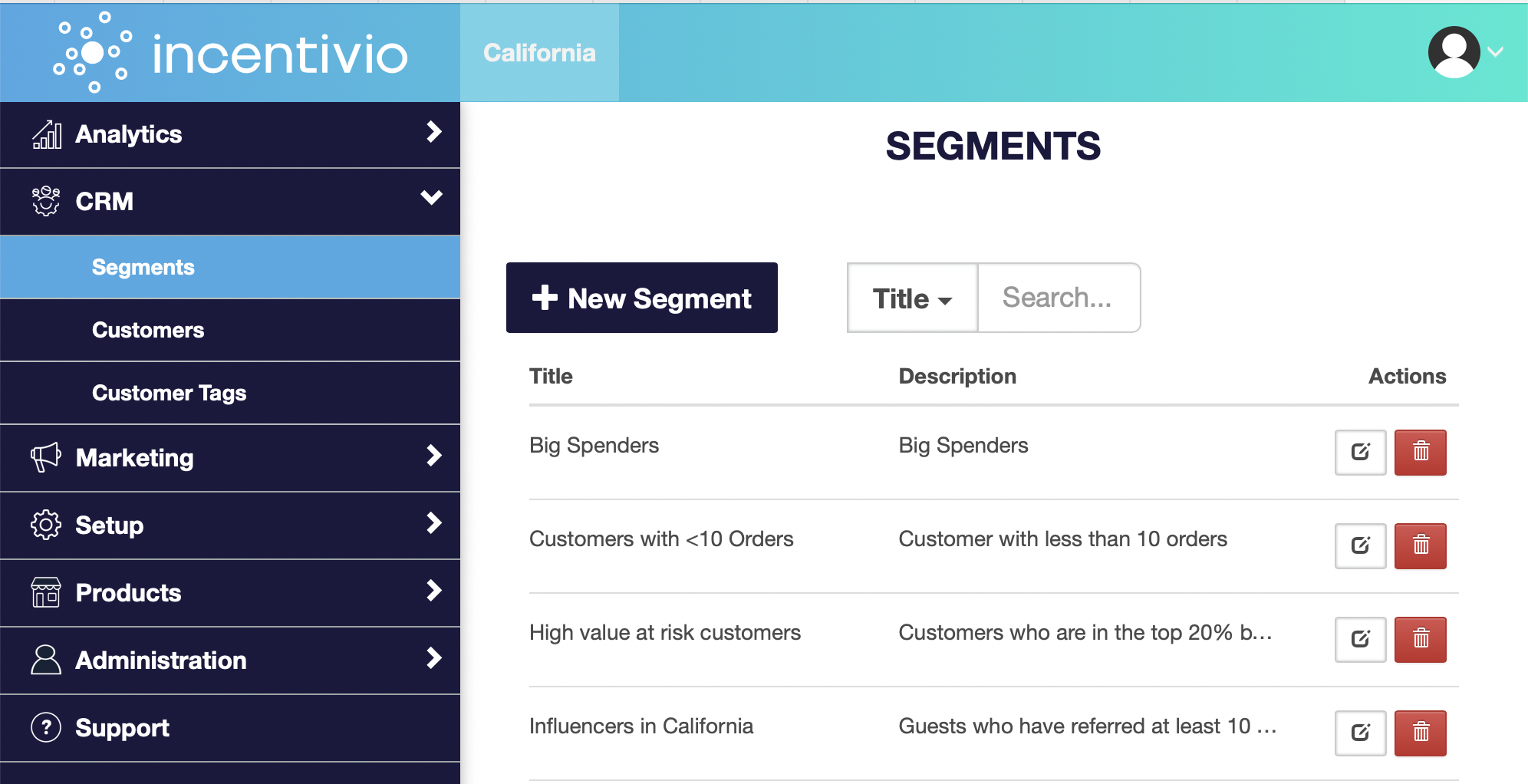 Creating a Segment – Incentivio